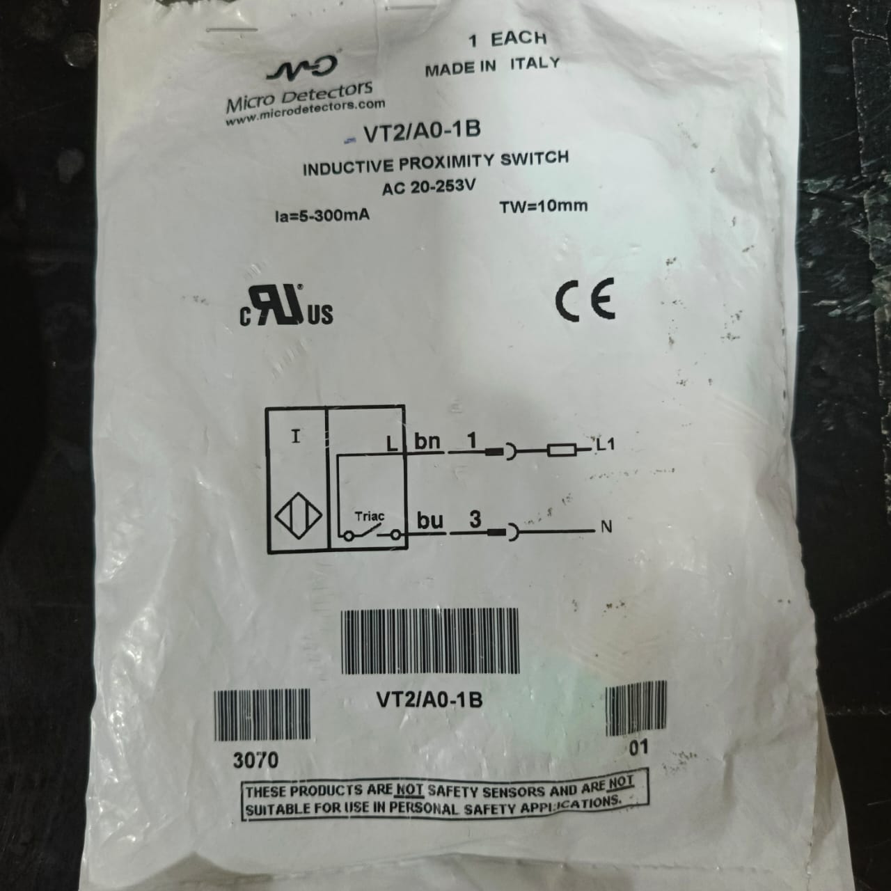 SENSOR MICRO DETECTORS VT2 – Haro Control y Componentes